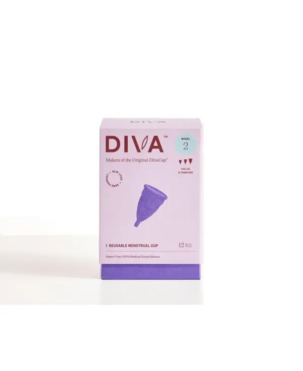 DIVACUP Diva Cup Bpa-free Reusable Menstrual Cup Leak-free Up To 12 Hours Of Protection Model Ii - White