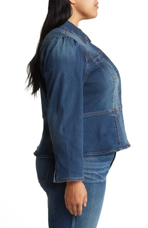 Wit & Wisdom Peplum Denim Jacket - Blue