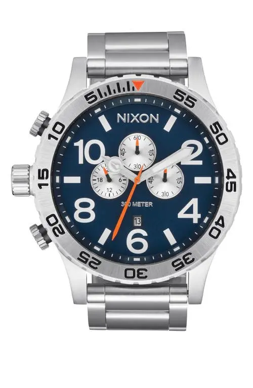 Nixon 51-30 Chronograph Bracelet Watch - Silver / Midnight