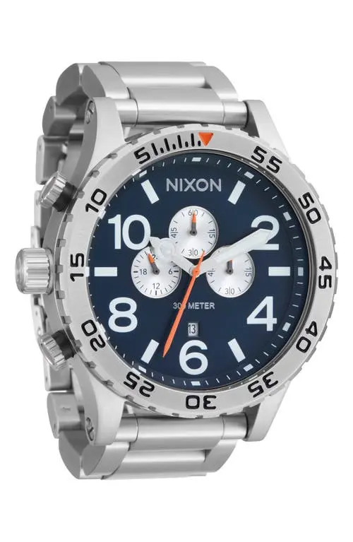 Nixon 51-30 Chronograph Bracelet Watch - Silver / Midnight