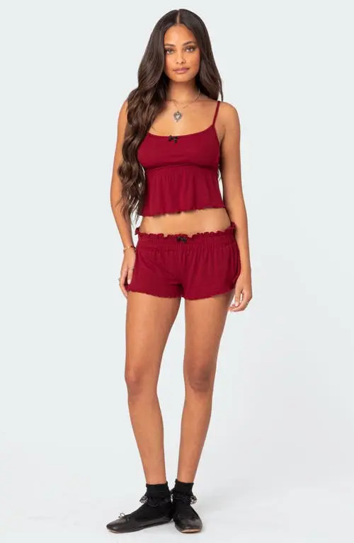 EDIKTED Gilmore Ribbed Shorts