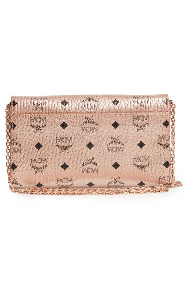 Mcm Millie Visetos Canvas Wallet On A Chain