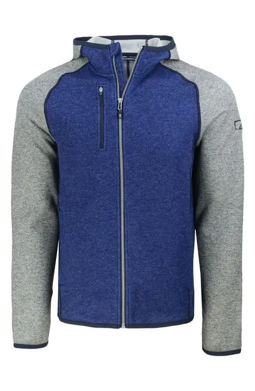 Cutter & Buck Mainsail Full Zip Hooded Jacket - Tour Blue/polished Heather