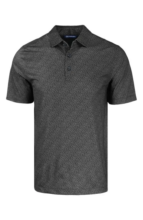 Cutter & Buck Pike Pebble Print Recycled Blend Polo - Black