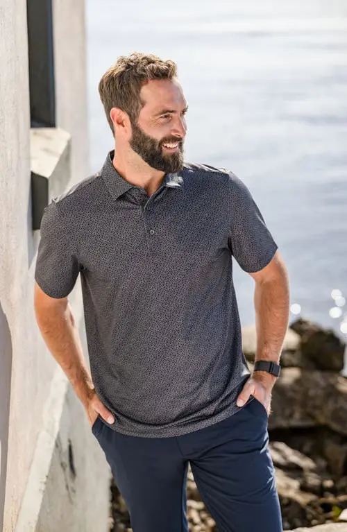 Cutter & Buck Pike Pebble Print Recycled Blend Polo - Black