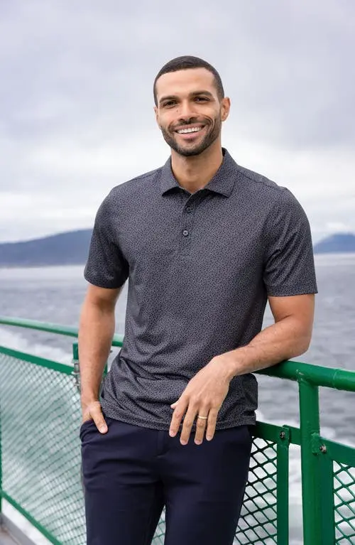 Cutter & Buck Pike Pebble Print Recycled Blend Polo - Black
