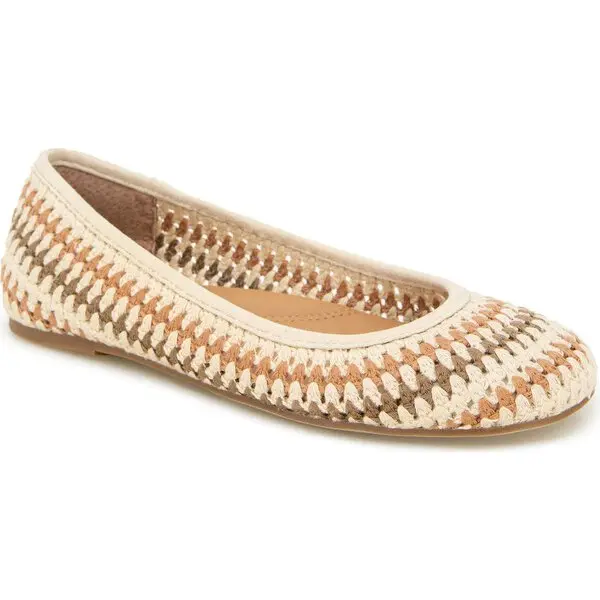 Gentle Souls By Kenneth Cole Mable Macramé Flat - Tan Multi Fabric