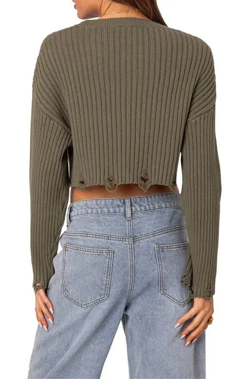 EDIKTED Oversized Ribbed Crop Sweater