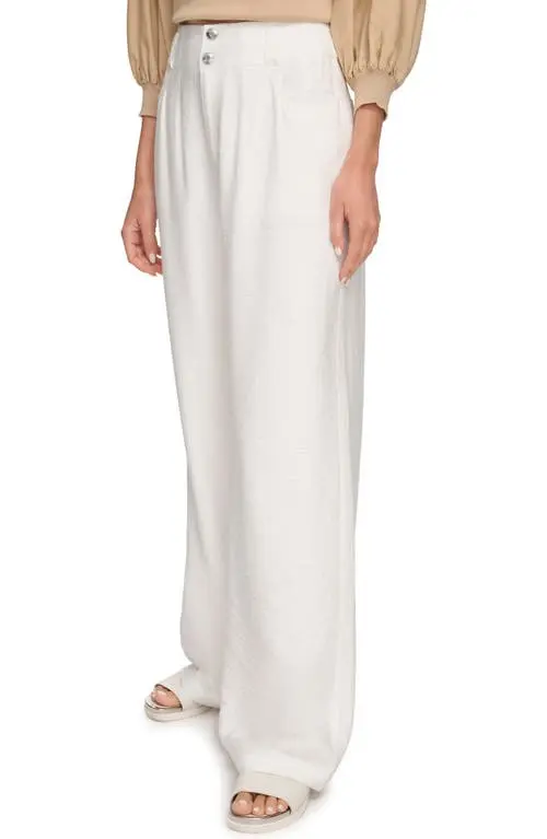 Dkny Crinkle Wide Leg Pants - White