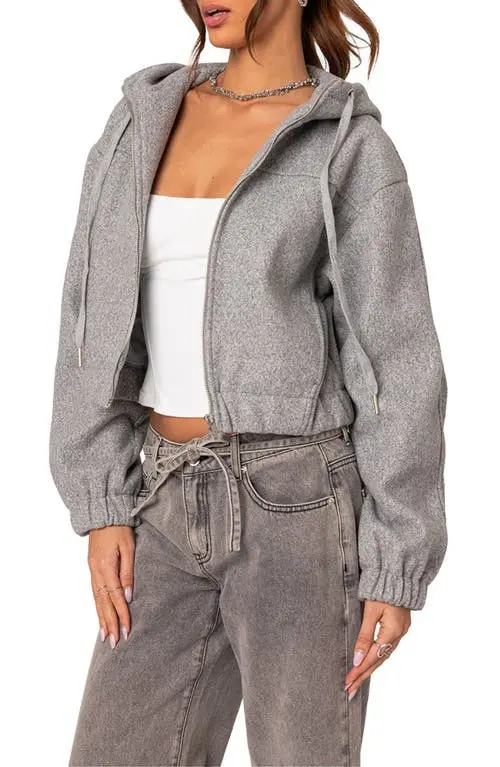 EDIKTED Textured Crop Hooded Jacket