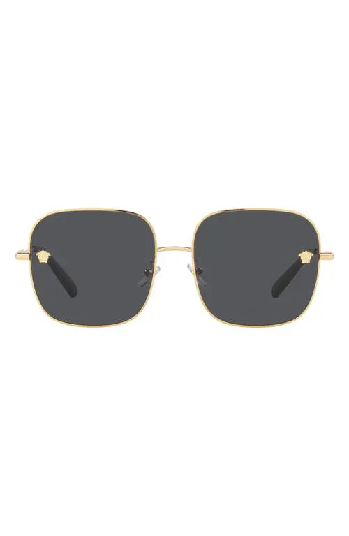 Versace 59mm Square Sunglasses - Dark Grey/gold