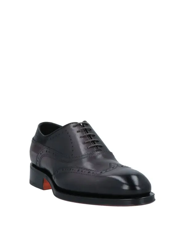 Santoni Goodyear Leather Oxford Lace-up Shoes