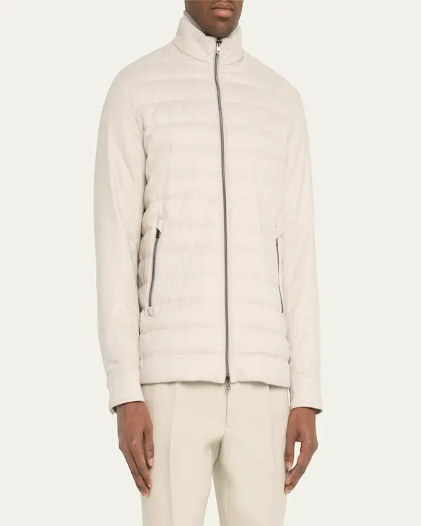 Herno Padded Silk-cashmere Zip Jacket