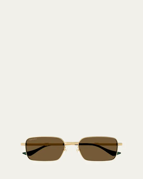 Gucci Rectangle Sunglasses - Gold
