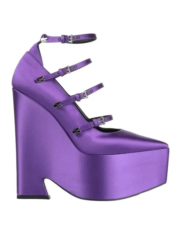 Versace Pumps In Textile Fibers - Purple