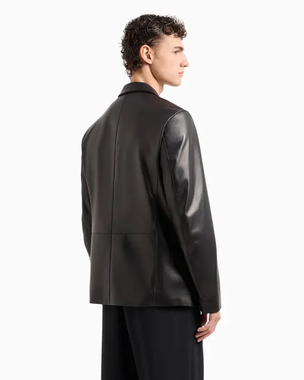 Giorgio Armani Single-breasted, Nappa-leather Jacket