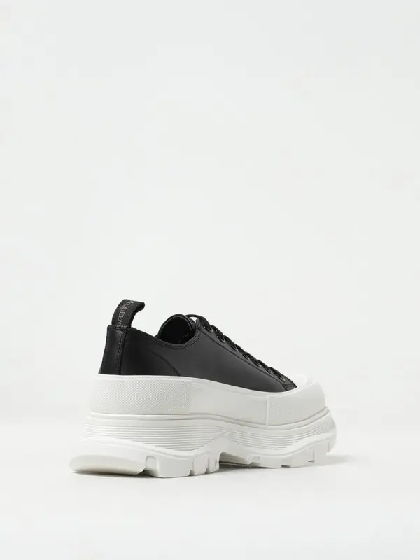 Alexander McQueen Tread Slick Graffiti Nappa Leather Sneakers - Black
