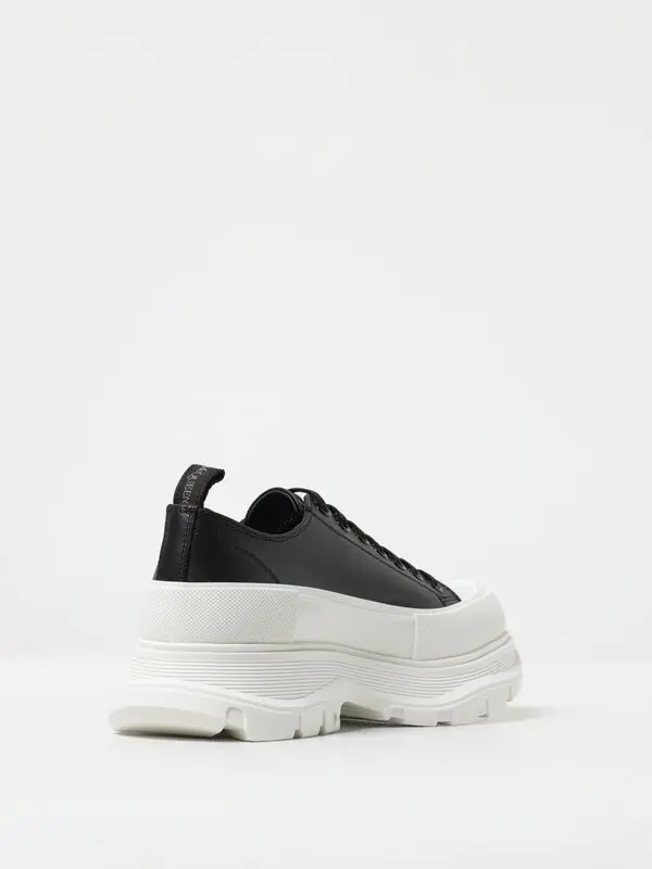 Alexander McQueen Tread Slick Graffiti Nappa Leather Sneakers - Black