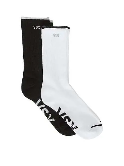 Victoria's Secret Vsx 2-pack Crew Socks - Black