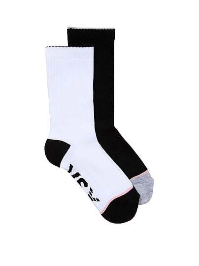 Victoria's Secret Vsx 2-pack Crew Socks - Black