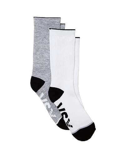 Victoria's Secret Vsx 2-pack Crew Socks - Black