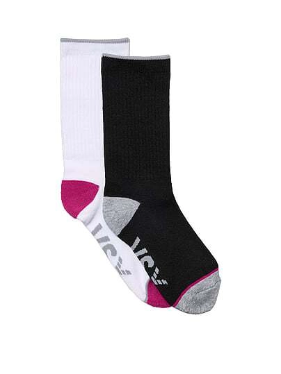 Victoria's Secret Vsx 2-pack Crew Socks - Black