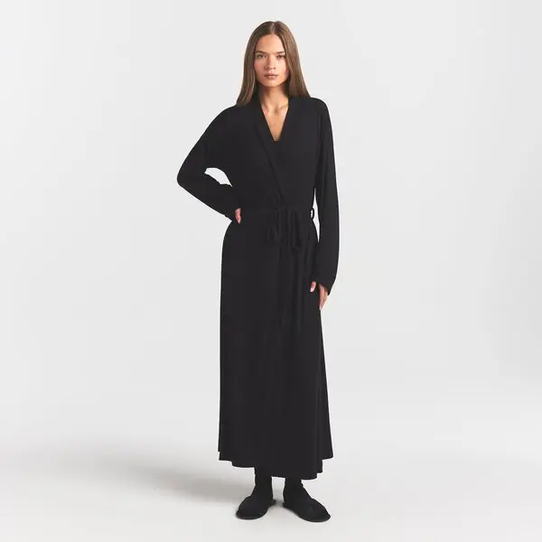SKIMS Long Robe | Black | | Soft Lounge - Onyx