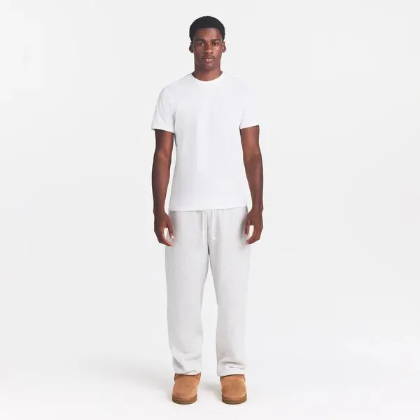 SKIMS Classic T Shirt | Black | | Cotton - Chalk