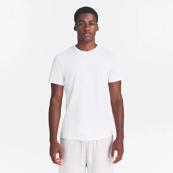 SKIMS Classic T Shirt | Black | | Cotton - Chalk