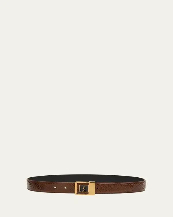 Saint Laurent Python Belt With Brass Hardware