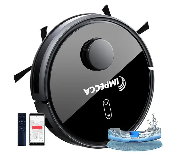 IMPECCA Robot Vacuum & Mop Combo, Self-charging, Wi-fi/app - One-color