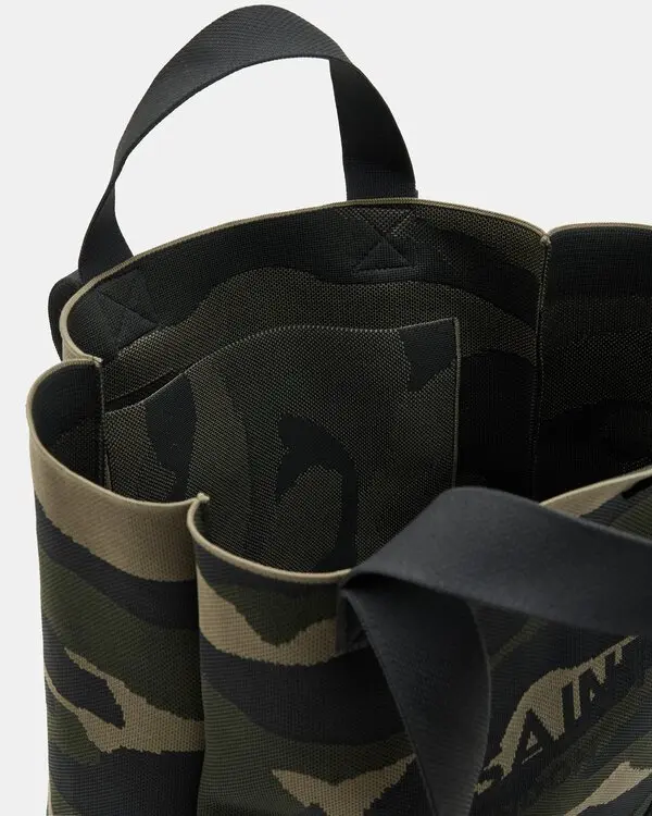 ALLSAINTS Izzy Logo Print Knitted Tote Bag