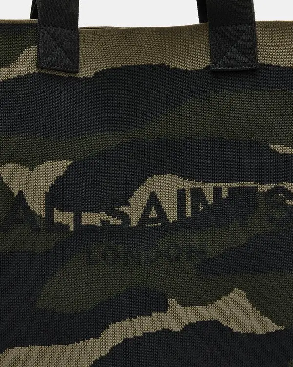 ALLSAINTS Izzy Logo Print Knitted Tote Bag