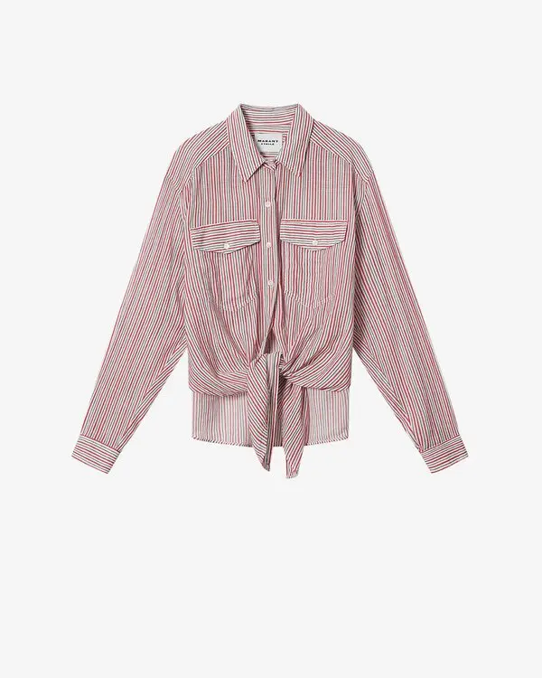 MARANT ETOILE Nath Shirt - Ecru/red