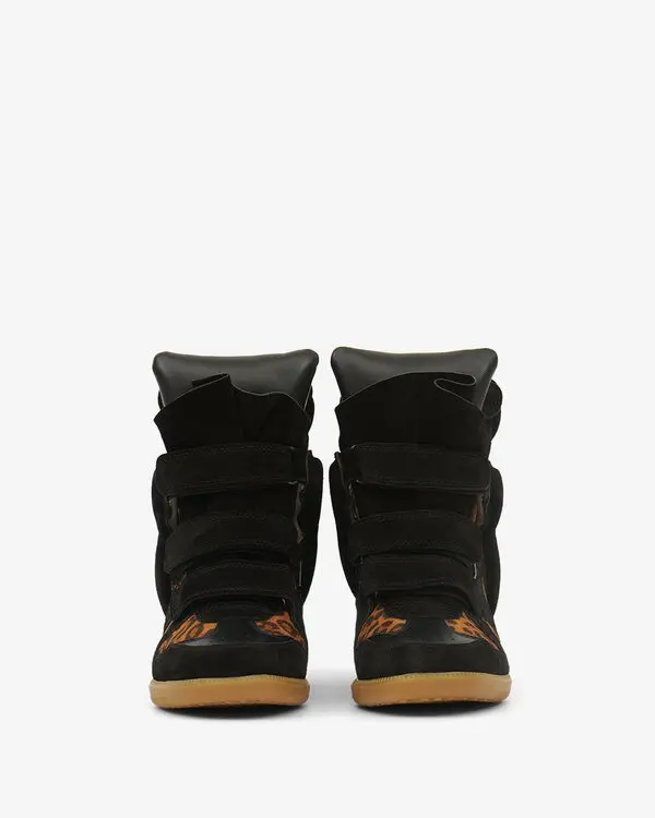 Isabel Marant Étoile Bekett Leather Wedge Sneakers - Leopard