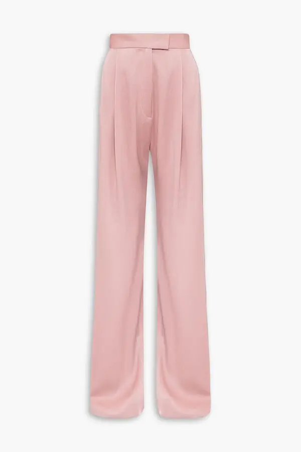 Alex Perry Hartley Pleated Satin-crepe Wide-leg Pants - Blush