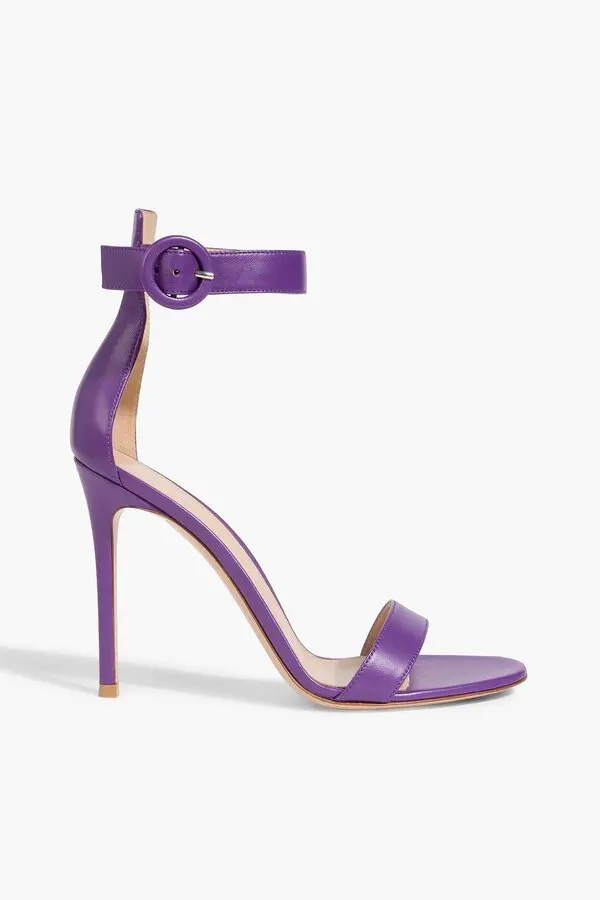 GIANVITO ROSSI Portofino 105 Leather Sandals - Purple