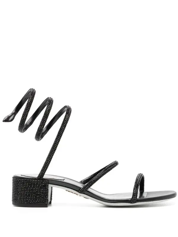 Rene Caovilla Cleo Embellished Sandals - Black