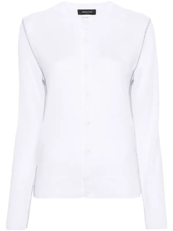 Fabiana Filippi Exposed-seam Fine Wool Cardigan - White
