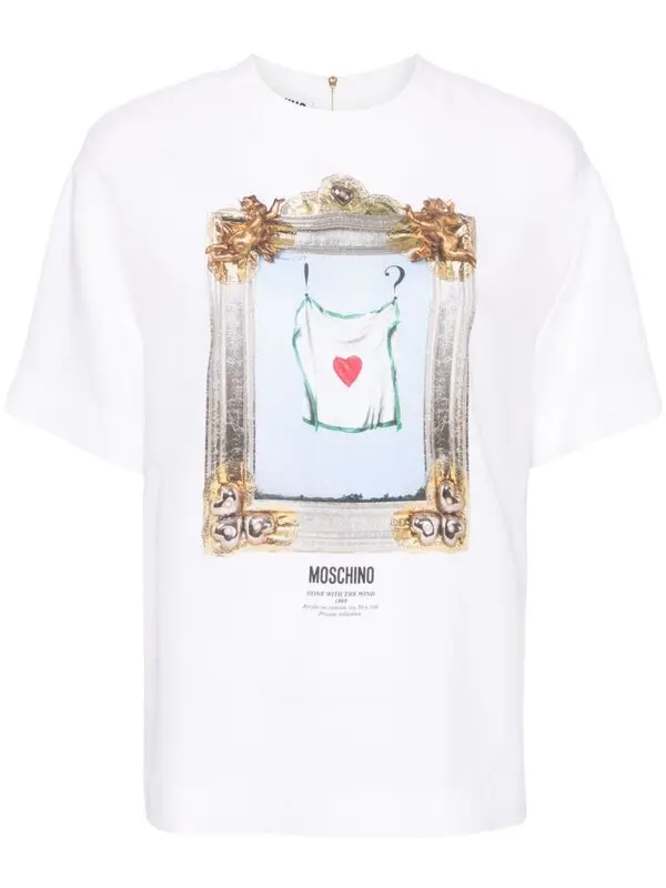 Moschino Painting-print Crepe Blouse - White