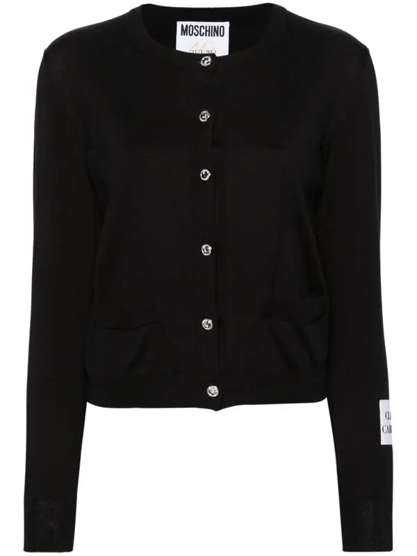 Moschino Crystal-embellished Cotton Cardigan