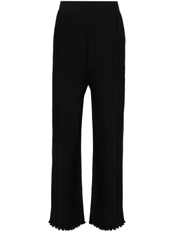 LANVIN Plissé Wide-leg Trousers - Black