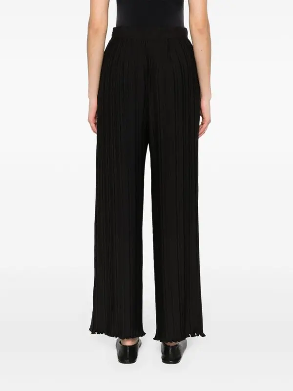 LANVIN Plissé Wide-leg Trousers - Black