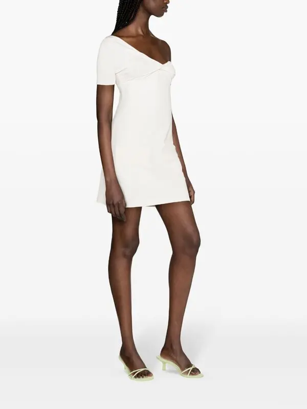 COURREGES One-shoulder Twist Crepe Minidress