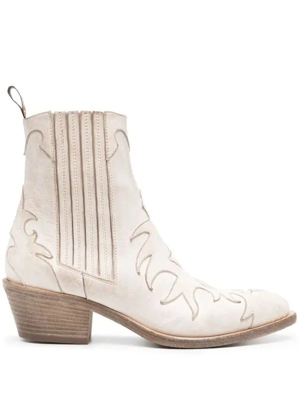 Sartore Leather Cowboy Boots - Neutrals