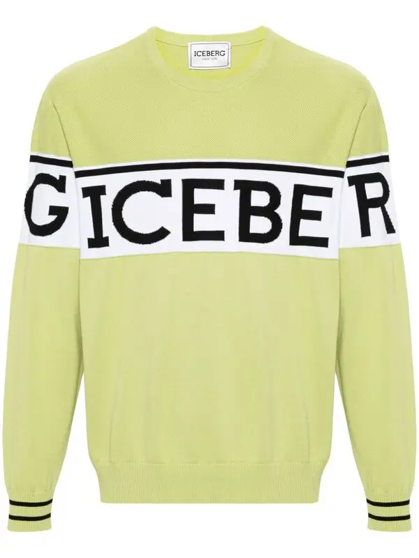 Iceberg Jacquard-logo Cotton Sweatshirt - Green