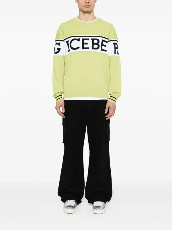 Iceberg Jacquard-logo Cotton Sweatshirt