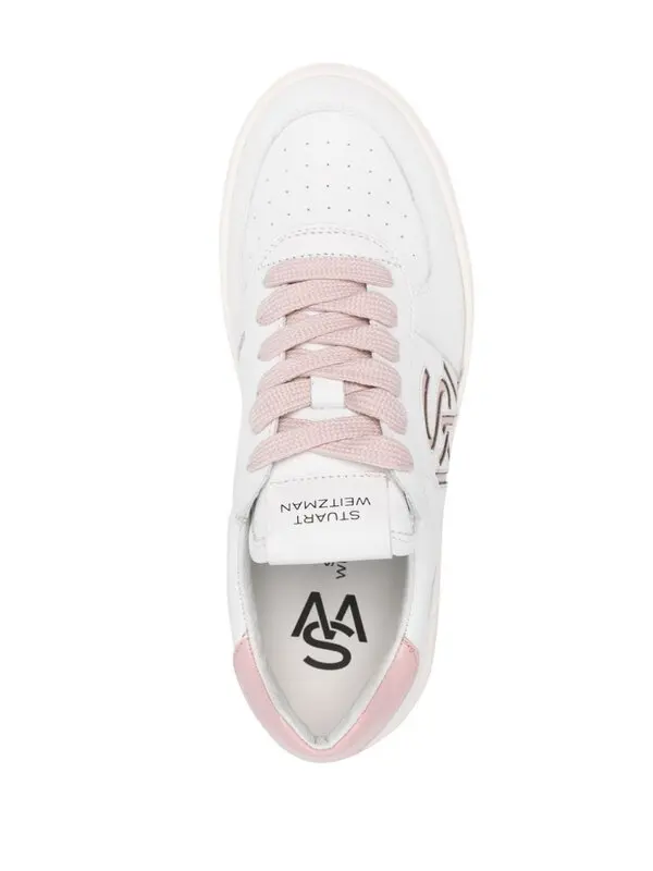 STUART WEITZMAN Courtside Leather Sneakers - White