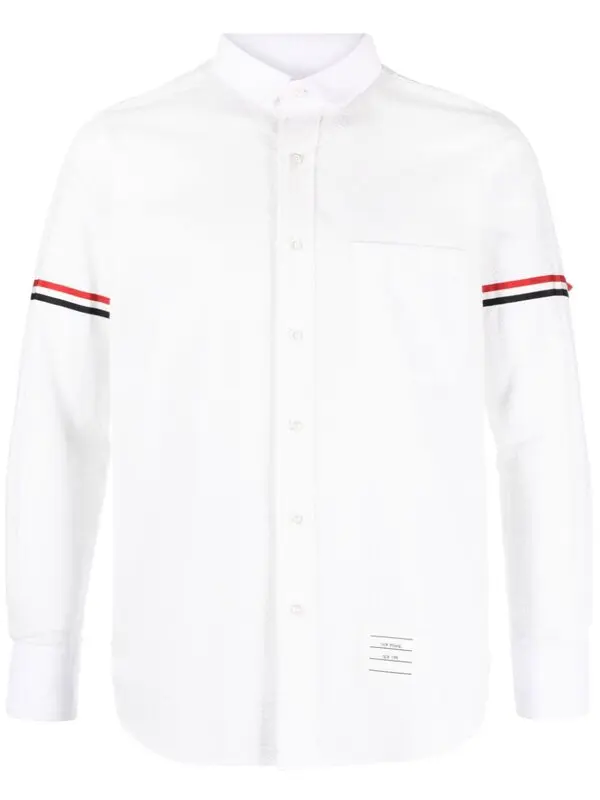 Thom Browne Armband-detail Seersucker Cotton Shirt - White