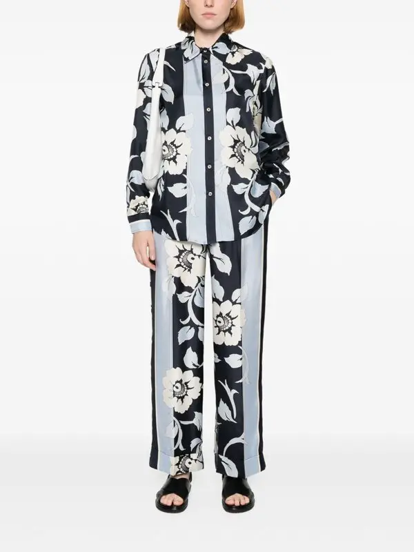 P.a.r.o.s.h Wide-leg Silk Trousers - Blue